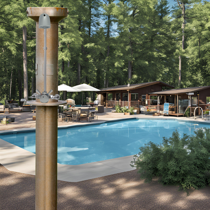 Outdoor Exposed Self Closing Pool Shower For RV Park And Campgrounds ...